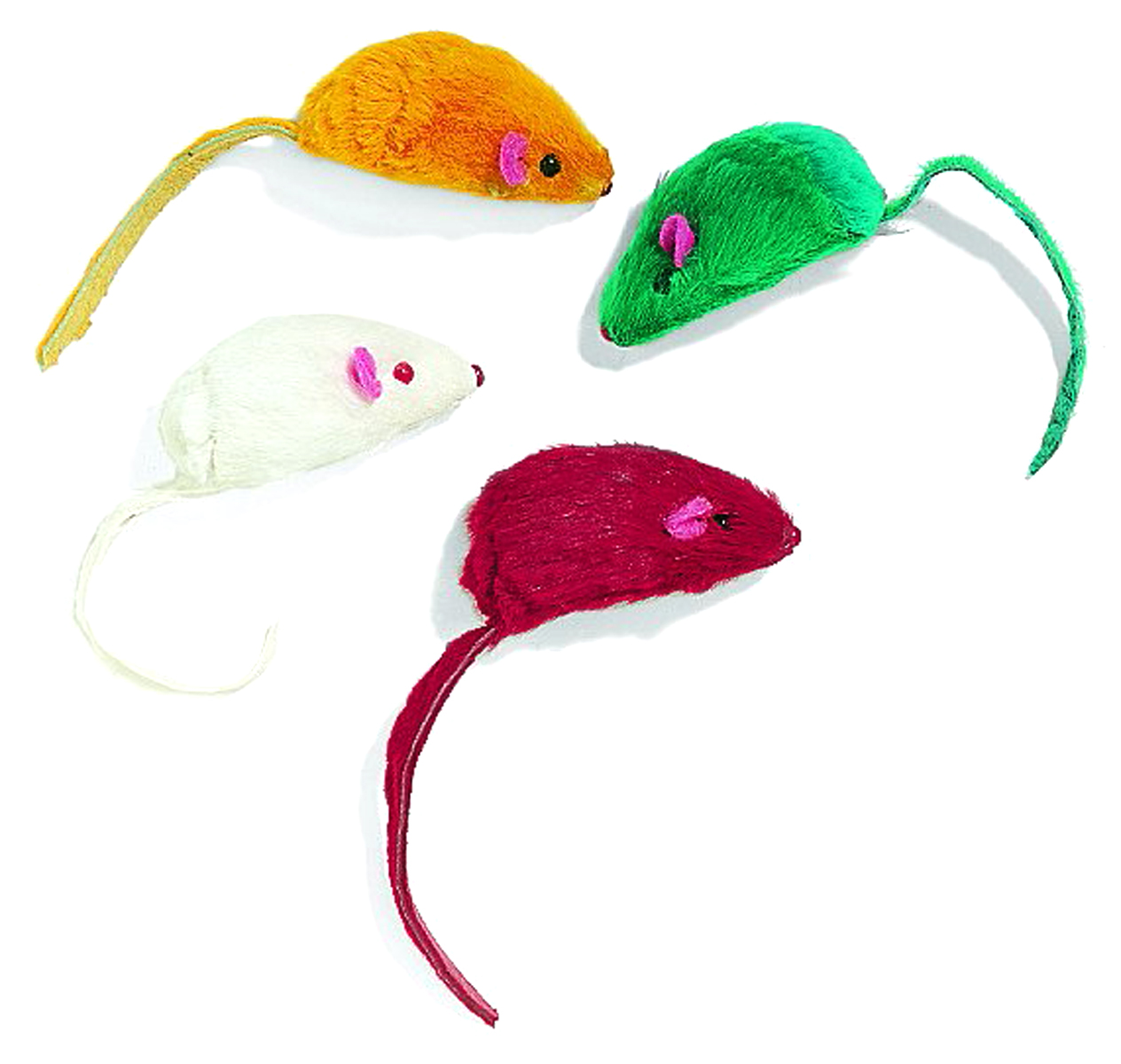 PLUSH MICE ASSTD COLORS 4PK - Ethical Pet