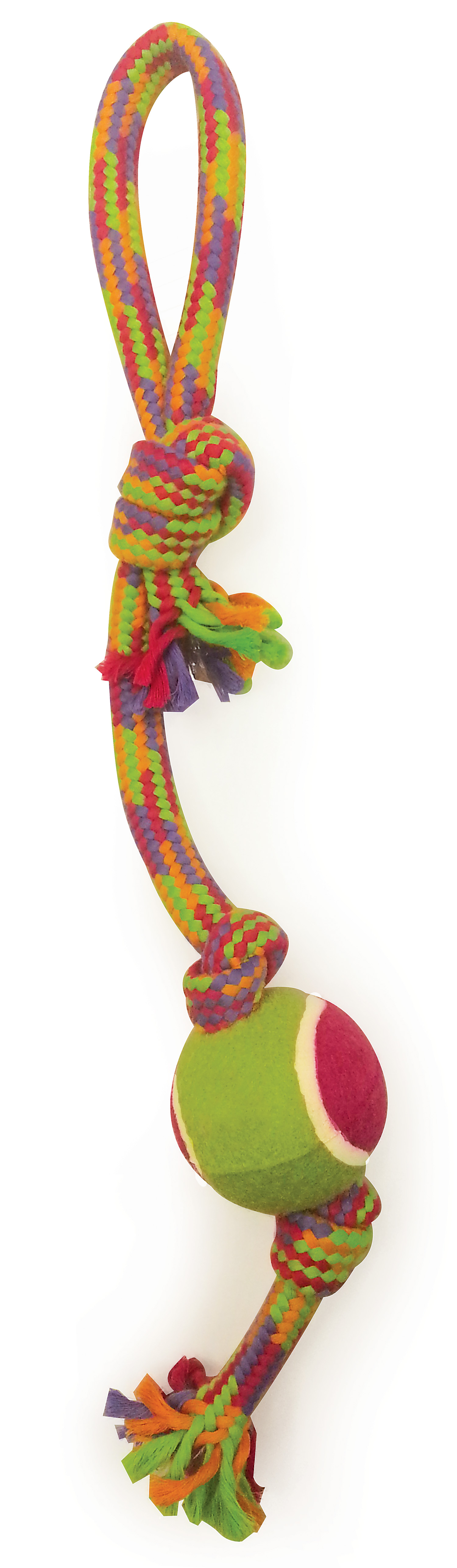 CRINKLE ROPE TUG WITH TENNIS BALL - Ethical Pet
