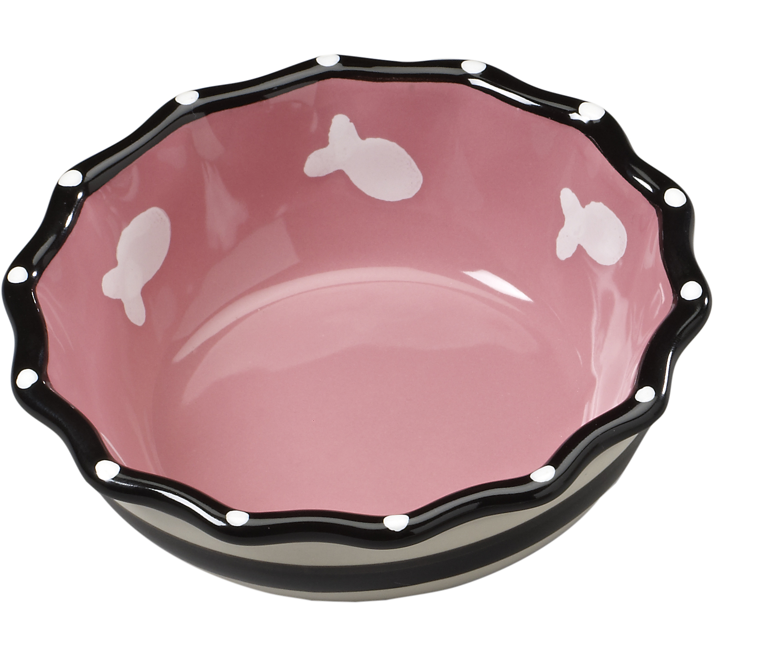 CONTEMPORARY RUFFLE DISH, 5" CAT PINK - Ethical Pet